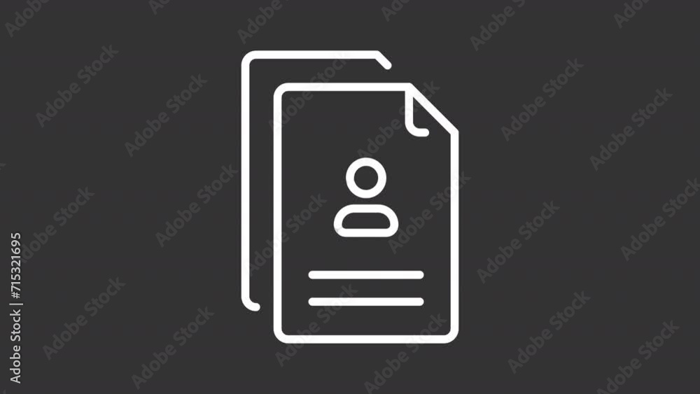 Vidéo Stock Animated CV white icon. Job application line animation ...