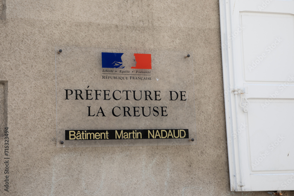 Prefecture de la Creuse Republique Francaise sign logo France Republic ...