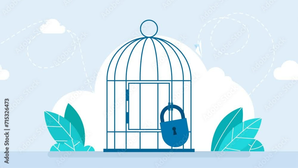 Birdcage with a lock. Prison gate. Vintage empty birdcage of metal jail ...