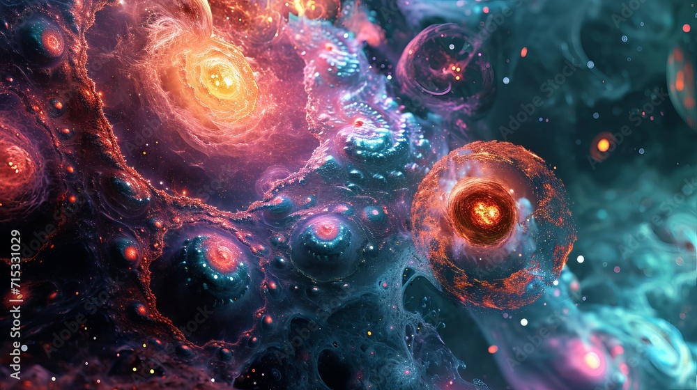 Cosmic Dance: A Vivid Display of Galactic Influences with Radiant ...