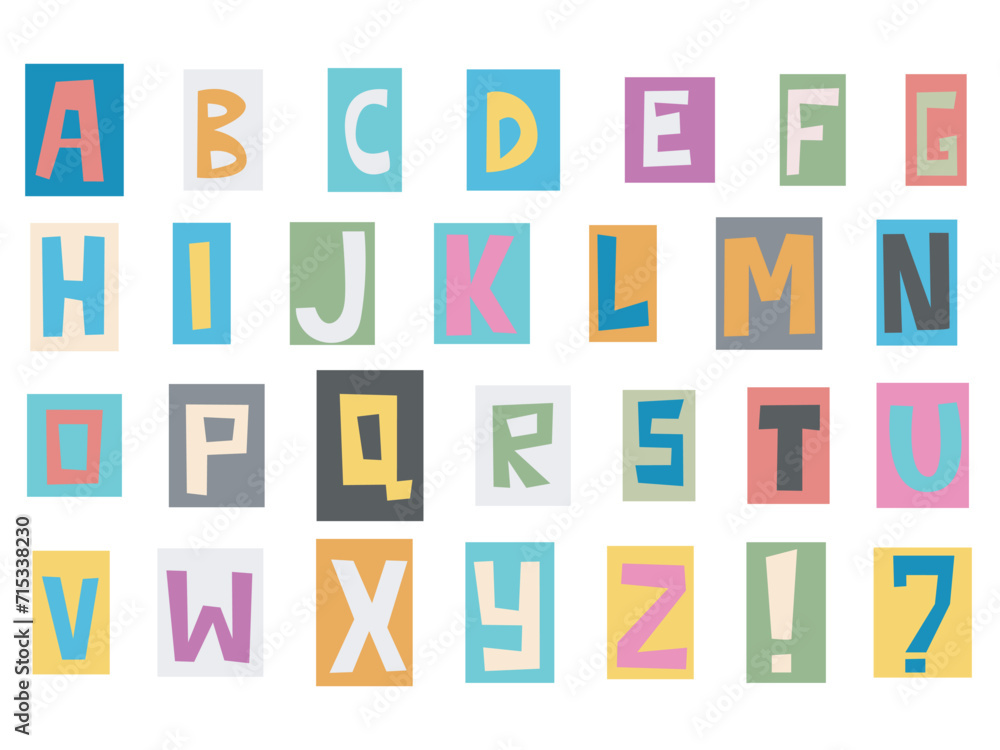 Anonymous criminal letters English alphabet. Blackmail letters set ...