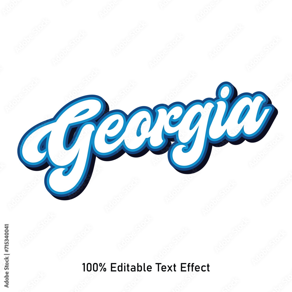Georgia text effect vector. Editable college t-shirt design printable ...
