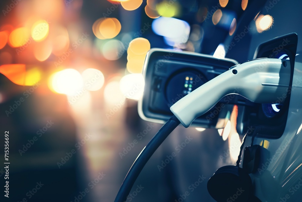 EV Car charging station for charge EV battery. Plug for vehicle with ...