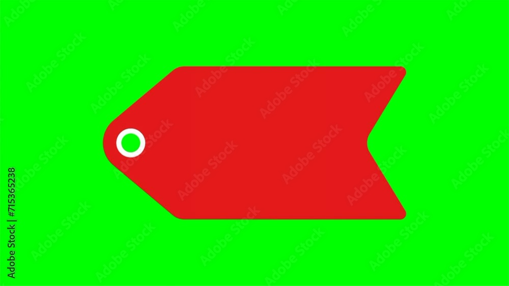Price Tag Motion Video In Red Rectangle Shape On Green Screen ...