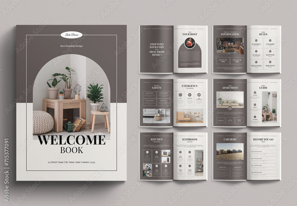 Welcome Book Template Magazine Design Layout Stock Template | Adobe Stock