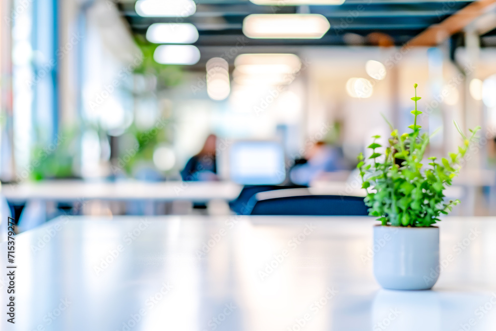 Blurred empty open space office interior background for design ...