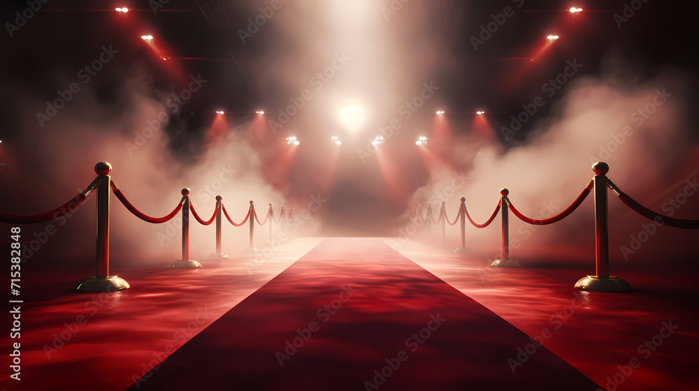 Red carpet staircase background, VIP entrance, night award ceremony ...