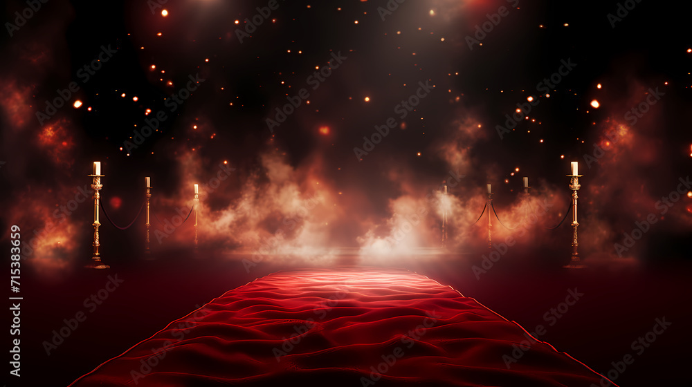 Red carpet staircase background, VIP entrance, night award ceremony ...