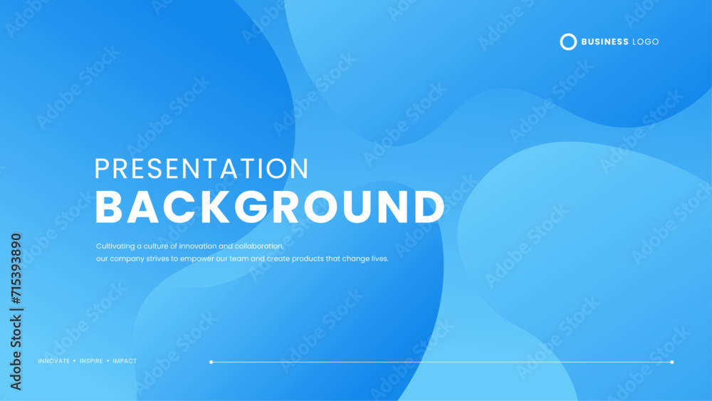 Blue vector abstract simple background with wave and liquid shapes ...