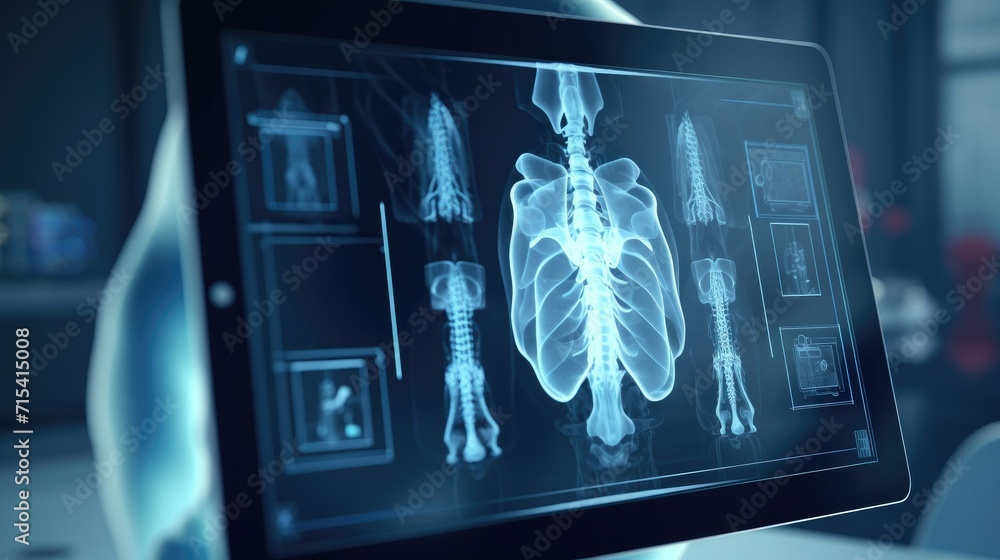 X-rays view scan of human body organ anatomy. Medical check up scanner ...