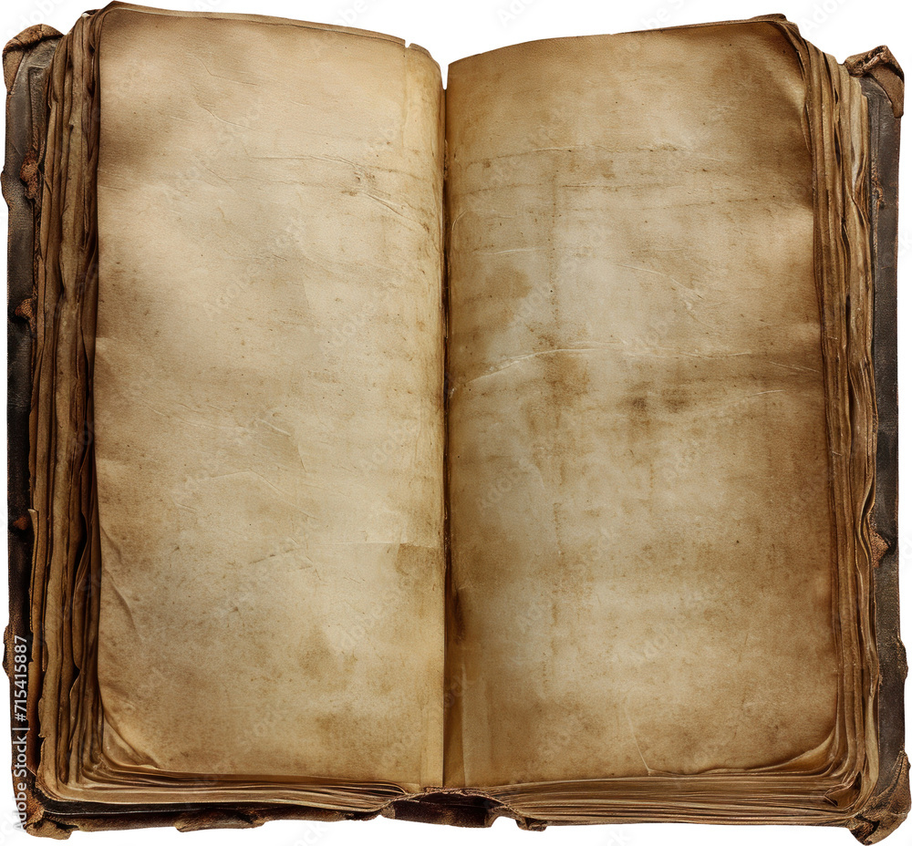 Old open book transparent background PNG clipart Stock Photo | Adobe Stock