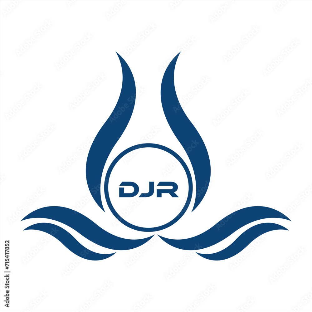 DJR letter water drop icon design with white background in illustrator ...