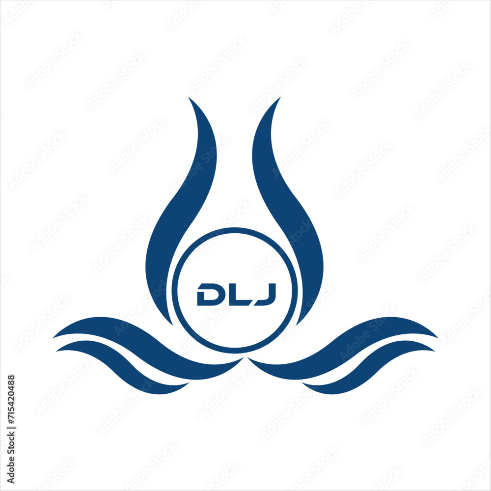 DLJ letter water drop icon design with white background in illustrator ...
