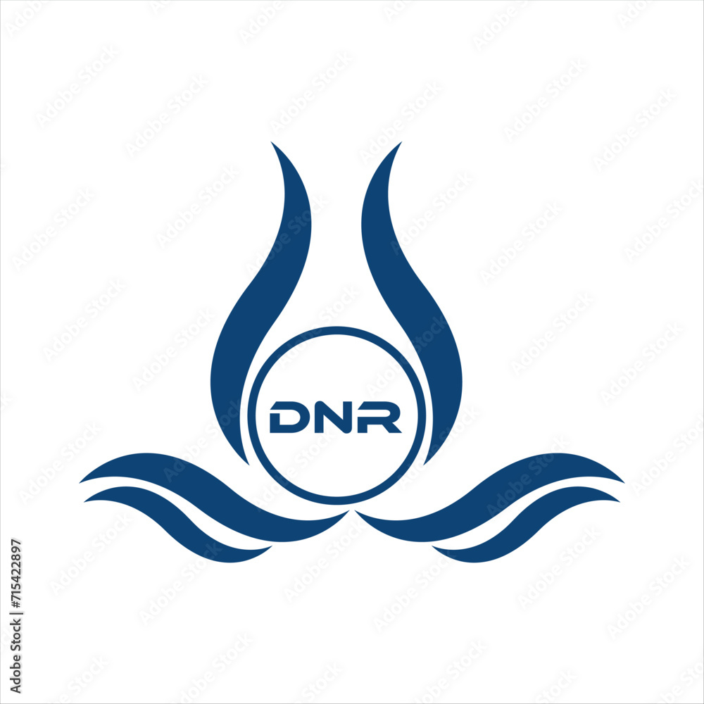 DNR letter water drop icon design with white background in illustrator ...