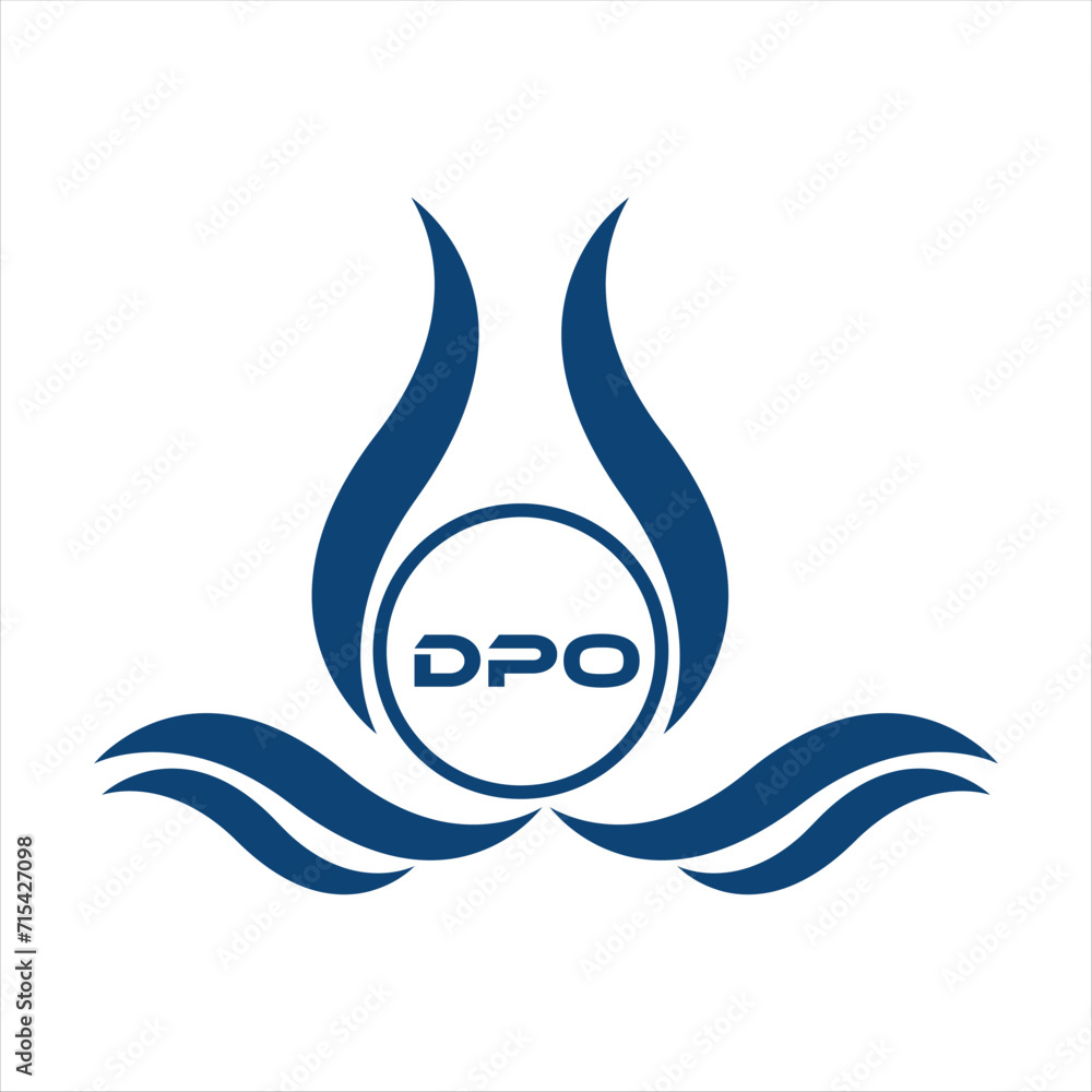 DPO letter water drop icon design with white background in illustrator ...