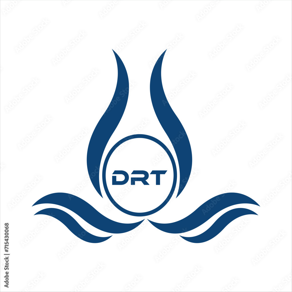 DRT letter water drop icon design with white background in illustrator ...