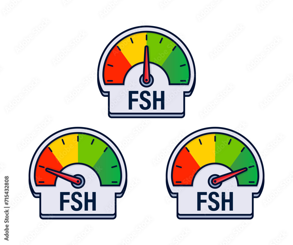 Follicle Stimulating Hormone FSH Level Meters Vector Illustration with ...