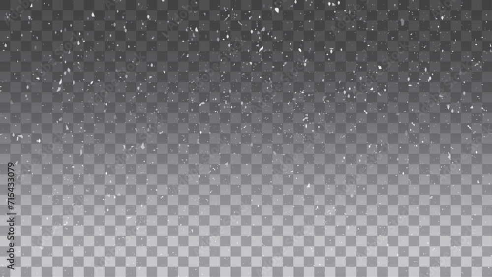 Seamless realistic falling snow Isolated on transparent background ...