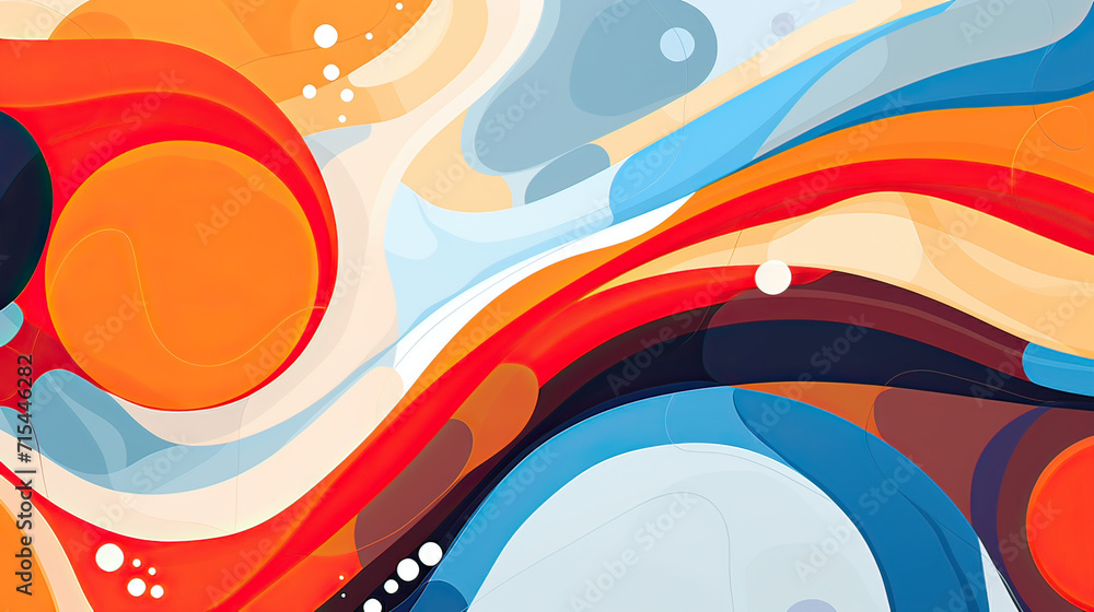 Abstract background with swirling and interlocking circles, influenced ...