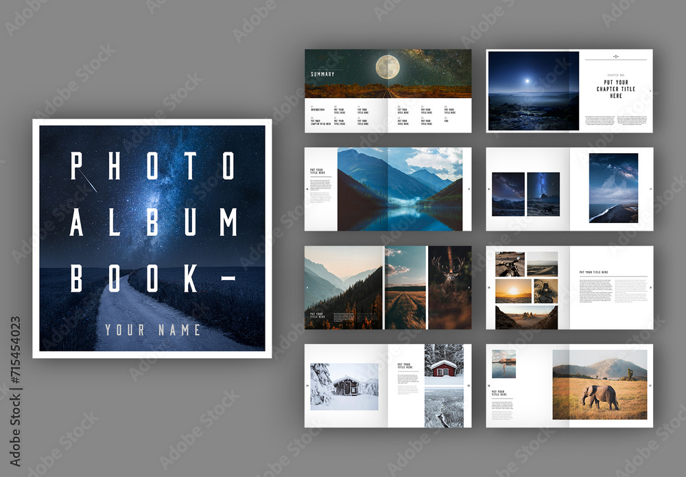 Square Photography Book Layout Stock Template | Adobe Stock