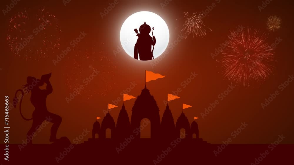 Video „Shri Ram Mandir Ayodhya Background Animation. Birthplace of Lord ...