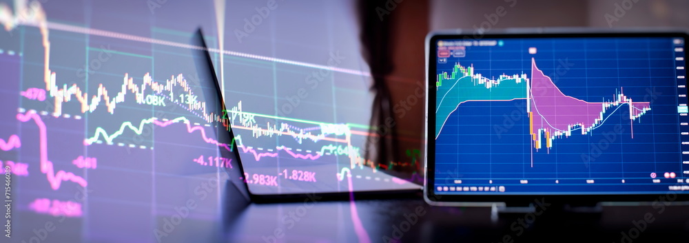 businessman buys Etf using digital technology and laptop computer with ...