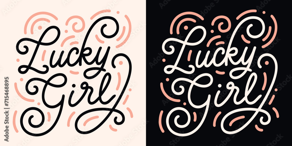Lucky girl syndrome lettering. Manifestation quotes for luck. I am ...