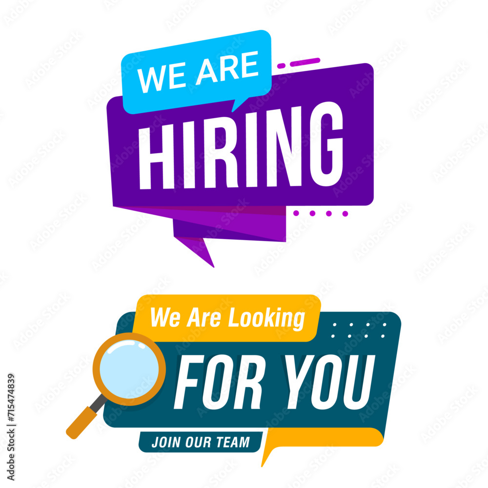 Vecteur Stock Join our team banners. We are hiring communication poster ...