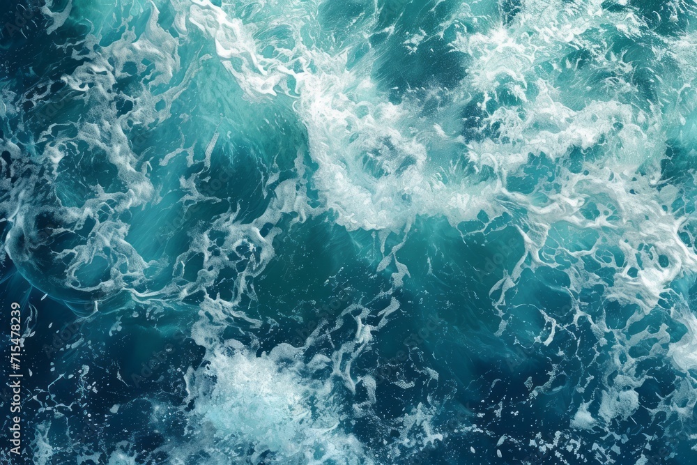 Illustration an aerial view of a body of water with a wave in the ...