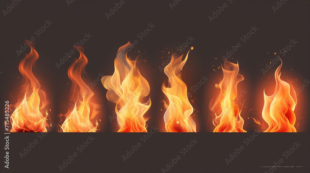 Captivating Collection of Transparent Fire Elements for Fireplace, BBQ ...