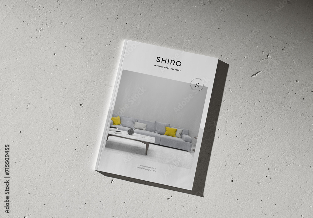 Mockup of customized A4 vertical magazine, closed Stock Template ...