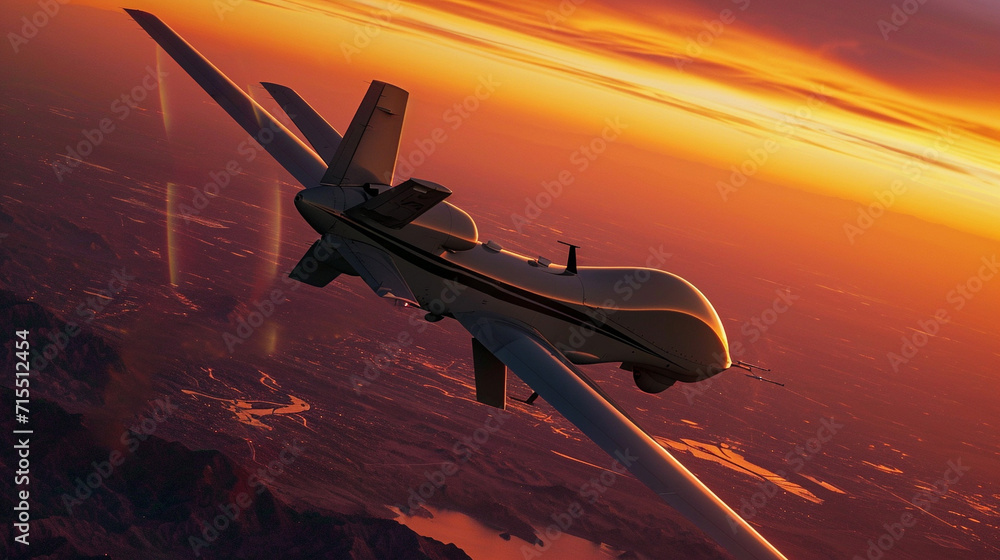 A modern military drone, a reconnaissance drone, a kamikaze drone, and ...