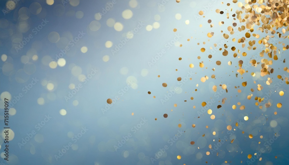 blue gradient background with gold confetti falling from the top at the ...
