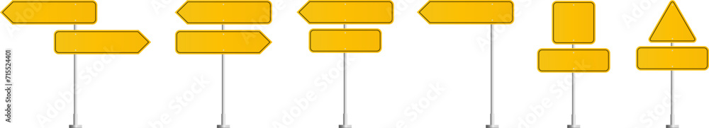 Road traffic signs set. Direction arrow, information board. Attention ...