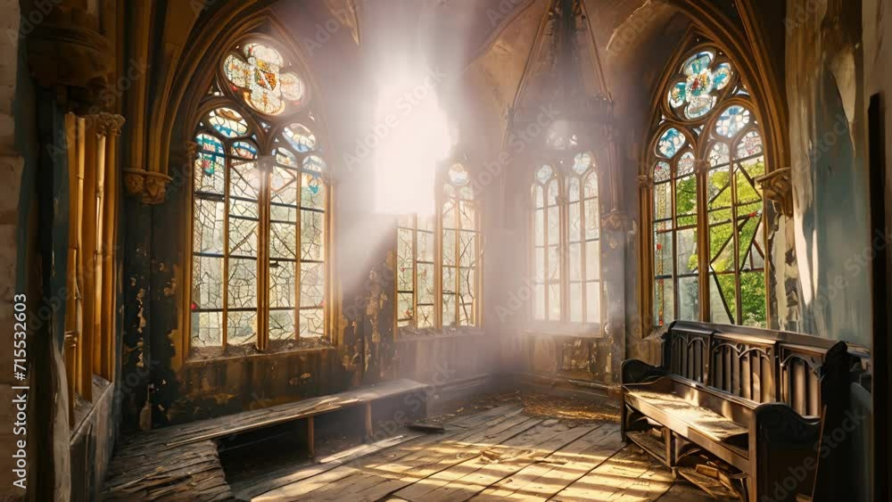 The Gothic chapel appeared haunted by the fading light of twilight, its ...