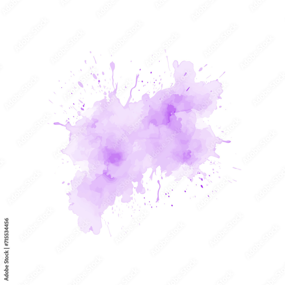 Abstract purple watercolor water splash on a white background. Vector ...