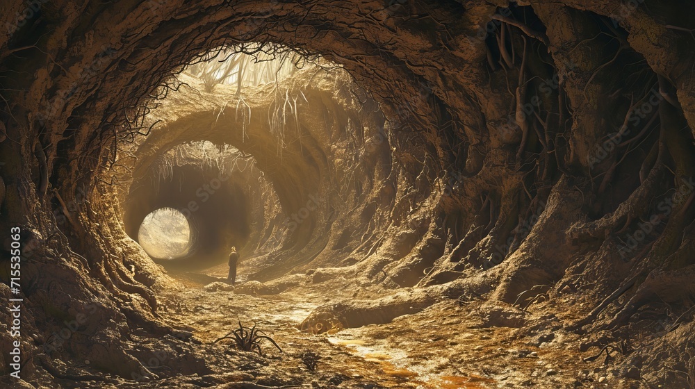 Mystical Underground Tunnel, Intricate Natural Architecture Created by ...