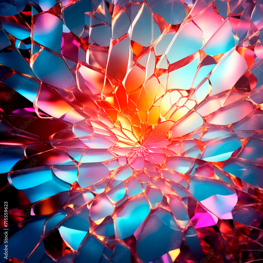 Colored broken glass, stained glass. Colorful glass mosaic and abstract ...