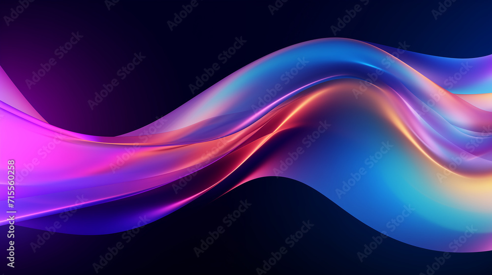 Enigmatic Radiance 3D Translucent Glass Ribbons and Dynamic Holographic ...