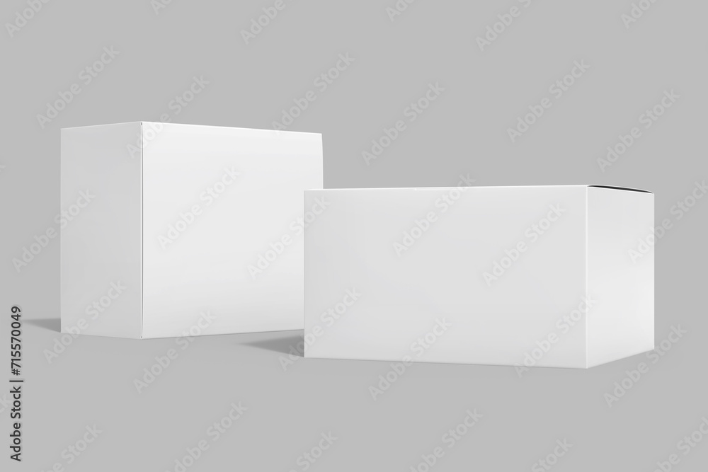 PSD Two Closed Paper Box Packaging Mockup For Branding 3D Rendering ...