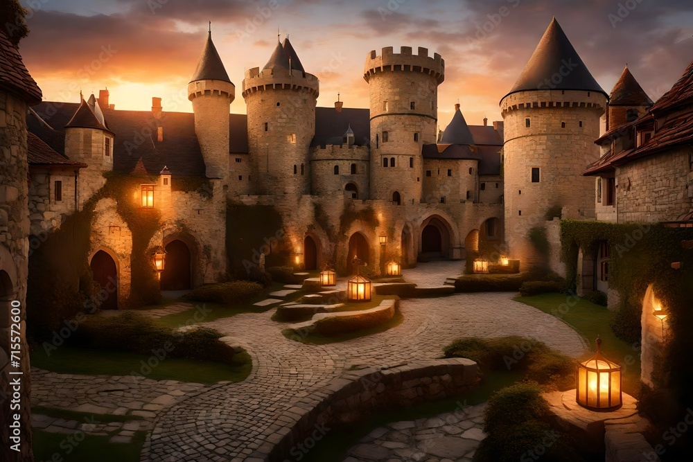 **As the sun dips below the horizon, casting a warm glow over the scene ...