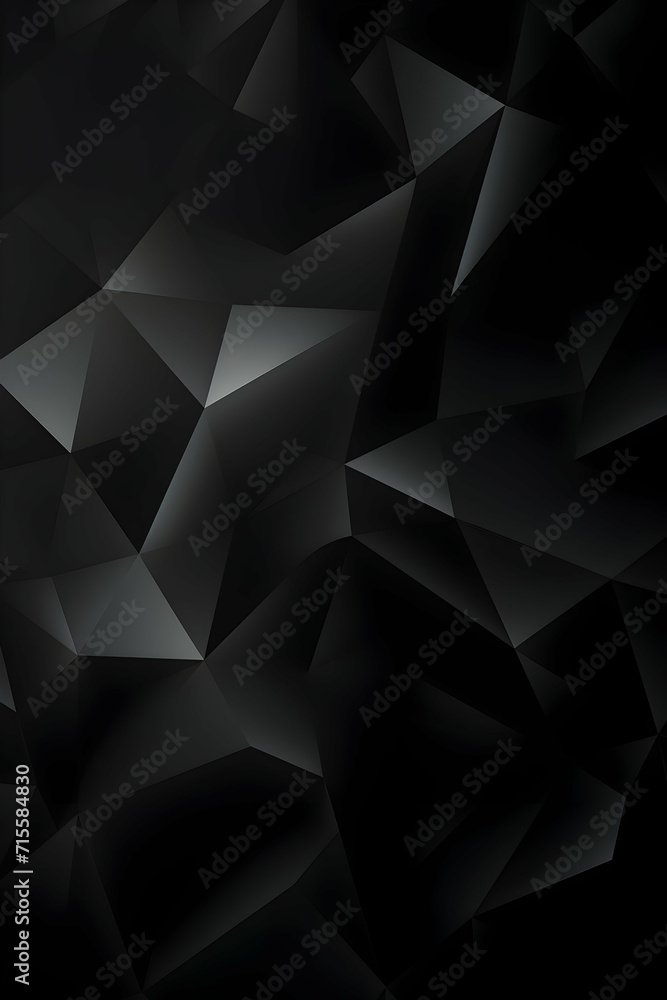 Abstract black and white background with random geometric triangle ...