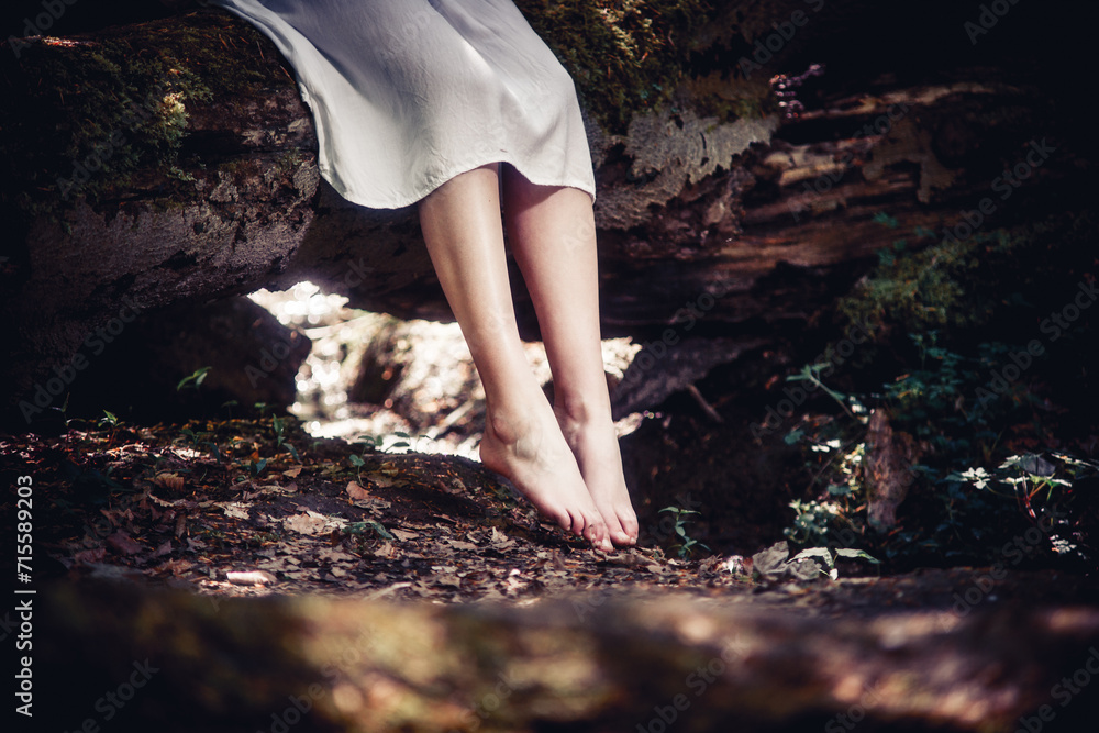 girl's feet barefoot in nature Stock Photo | Adobe Stock