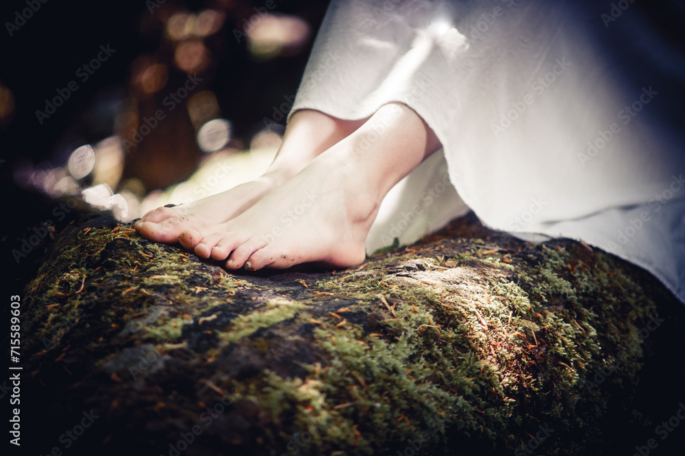 girl's feet barefoot in nature Stock Photo | Adobe Stock