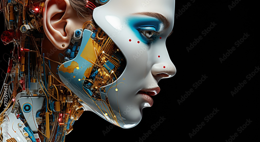 3D rendering cyborg bionic human robotic synthetic cyberpunk scifi ...