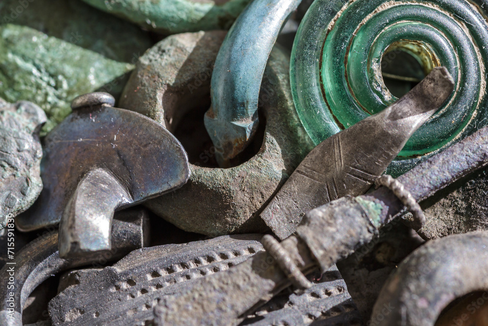 Archaeological remains of the Roman Empire.Authentic silver denarius ...