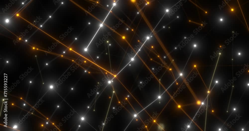 Network connection structure. Plexus of threads and knots. Abstract animated background that ...