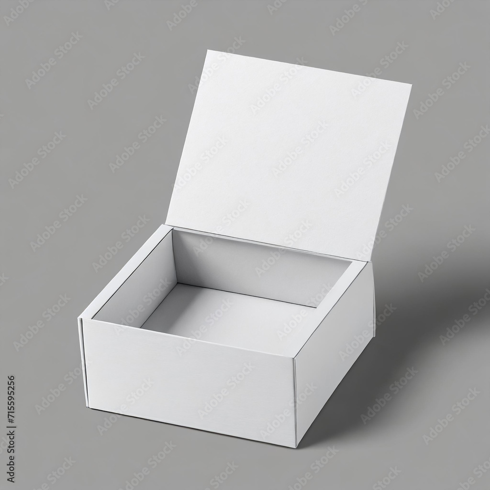 White Cardboard Sliding open Box Mock up on light grey background.Box ...