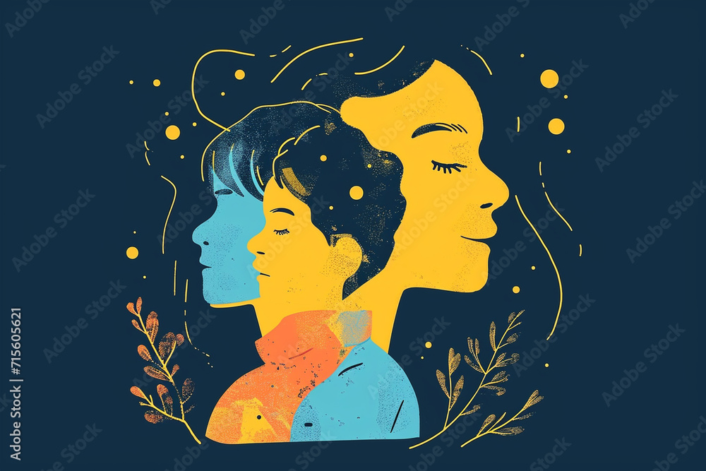 A depiction of a person and their inner child, symbolizing inner child ...