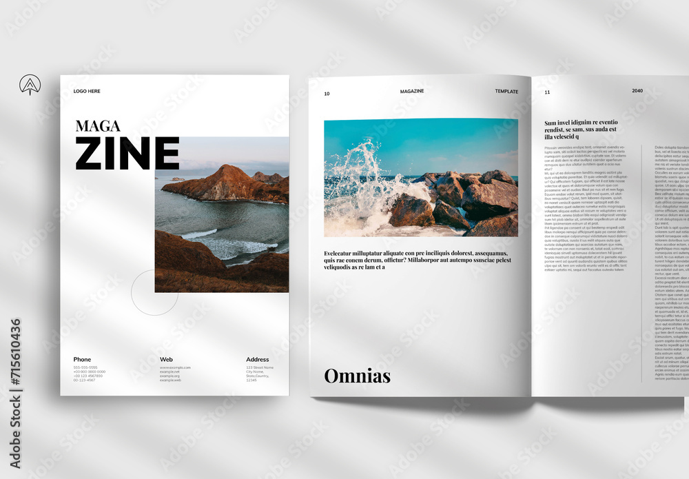 Clean Magazine Layout Stock Template | Adobe Stock